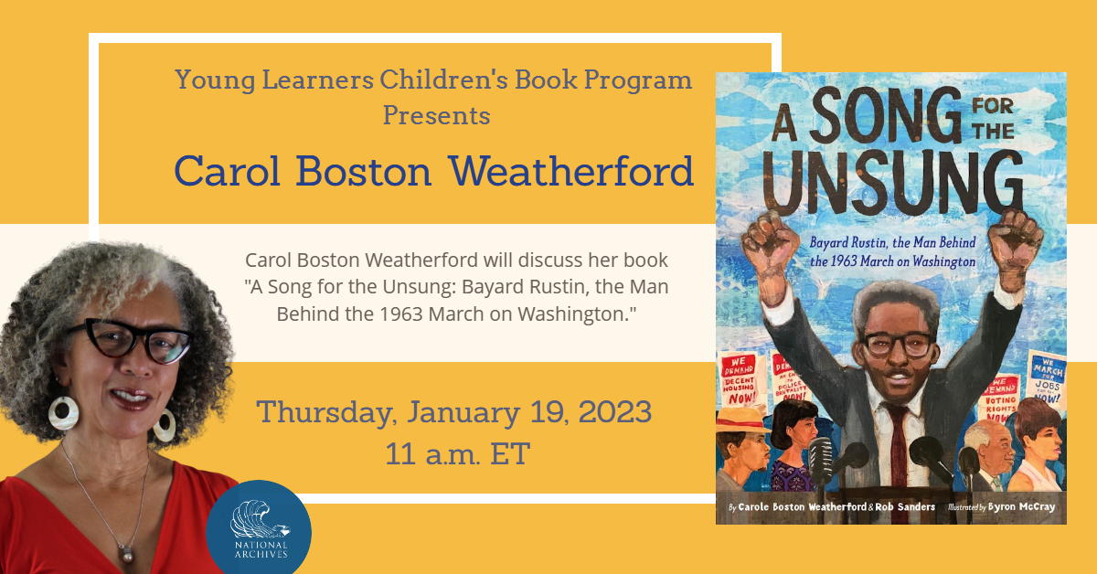 flyer for Young Learners Program about Bayard Rustin