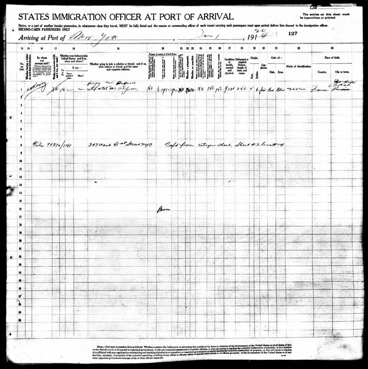 Passenger Manifest Annotations | National Archives Passenger Manifest Annotations | National Archives